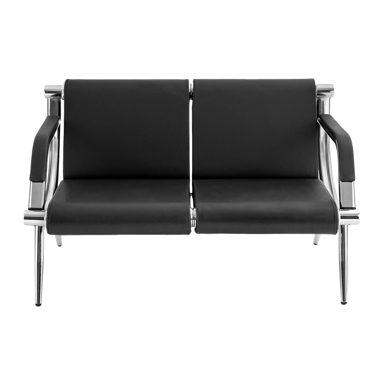 2 Set Reception Room Chairs Office Guest Waiting Sofas W/ PVC Leather ...