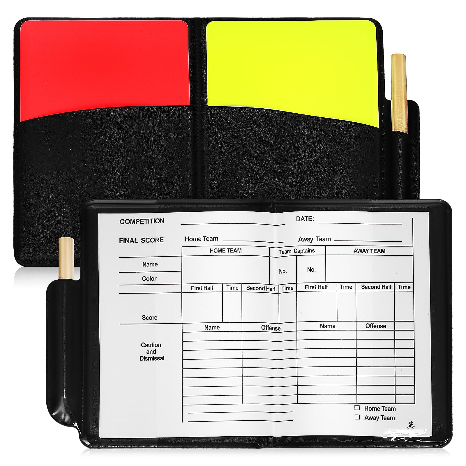 2 Set Referee Cards Write on Referee Kit Red and Yellow Card Suit Man ...