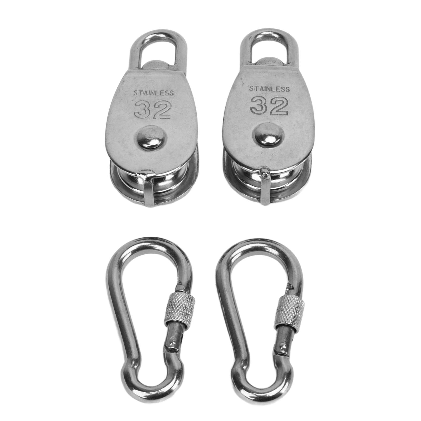 2 Set Rotating Pulley Block 304 Stainless Steel Wire Single Sheaved ...