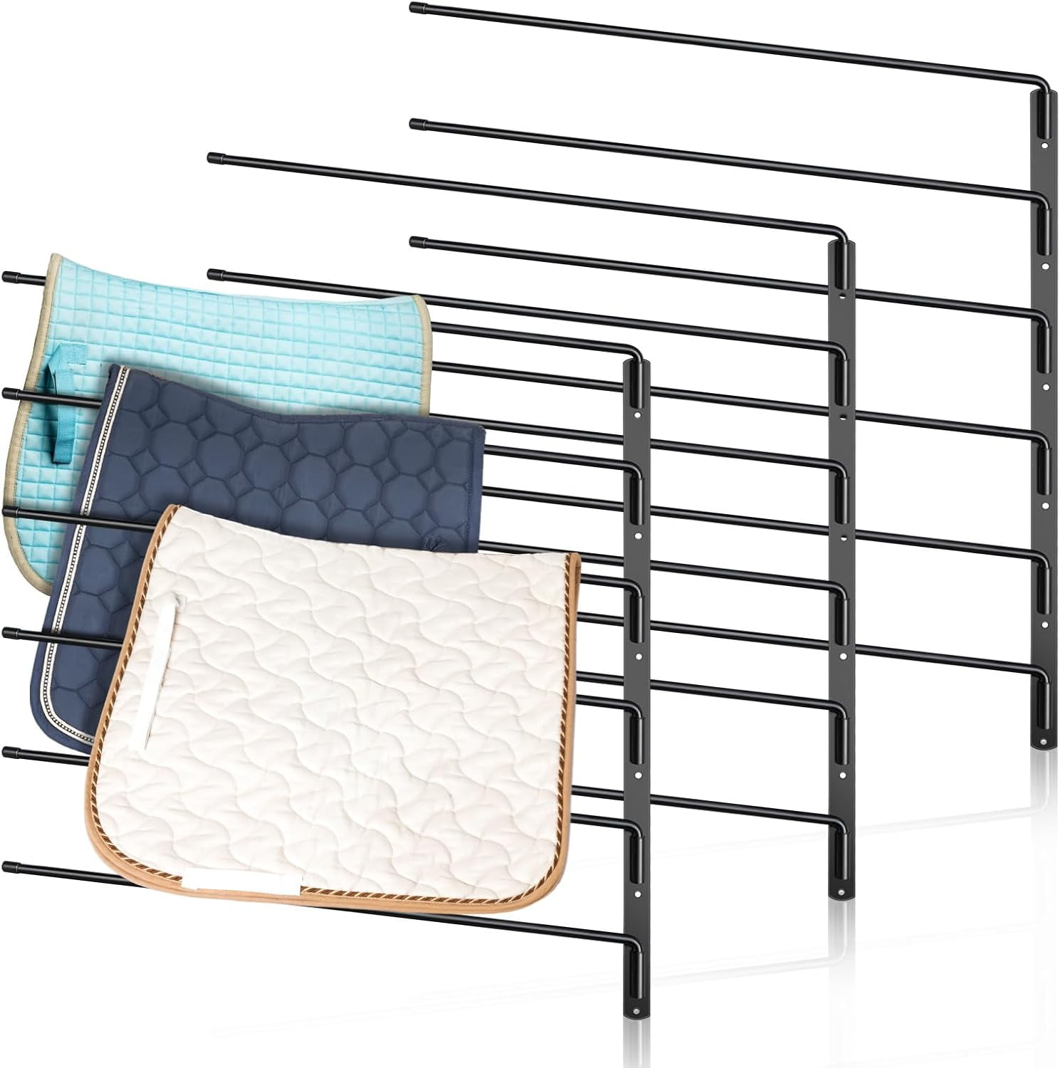 2 Set Saddle Pad Rack Saddle Blanket Rack Saddle Racks 180 Degree Swing ...