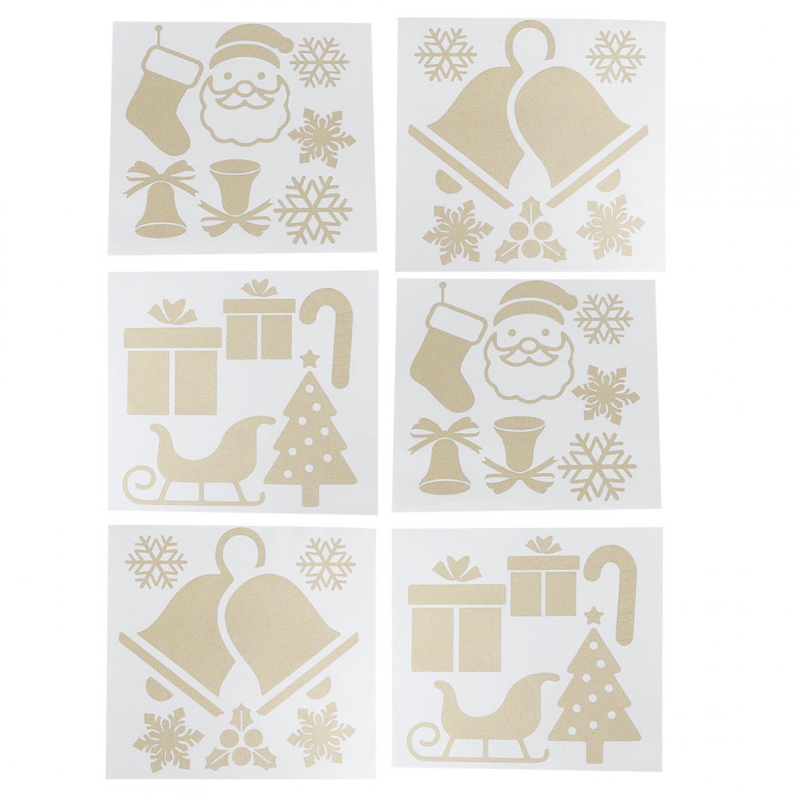 2 Set Self?Adhesive Christmas Bell Snowflake Decal Stickers Showcase ...
