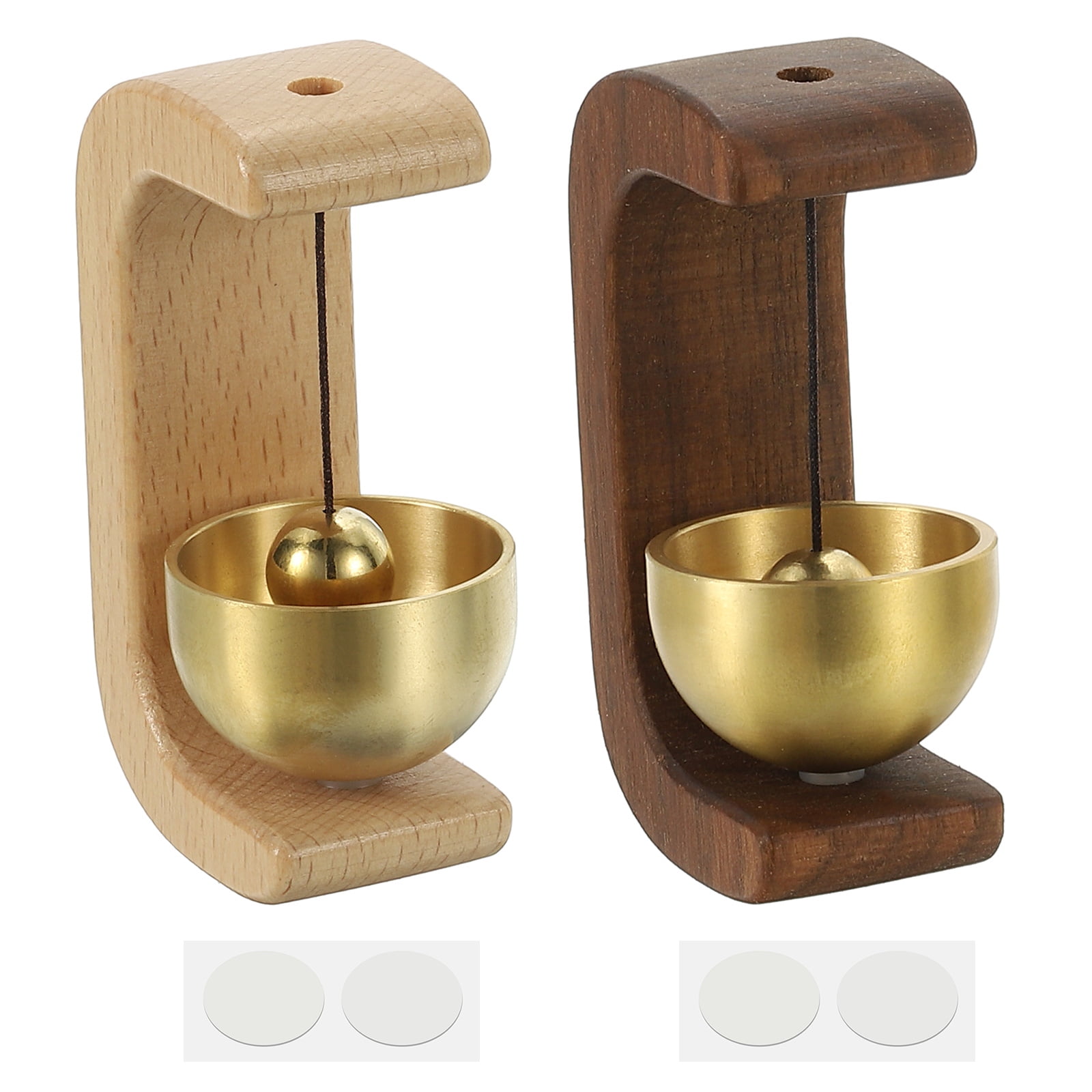 2 Set Shopkeepers Bell, Wood Door Chime Hanging Door Bell Self-adhesive ...