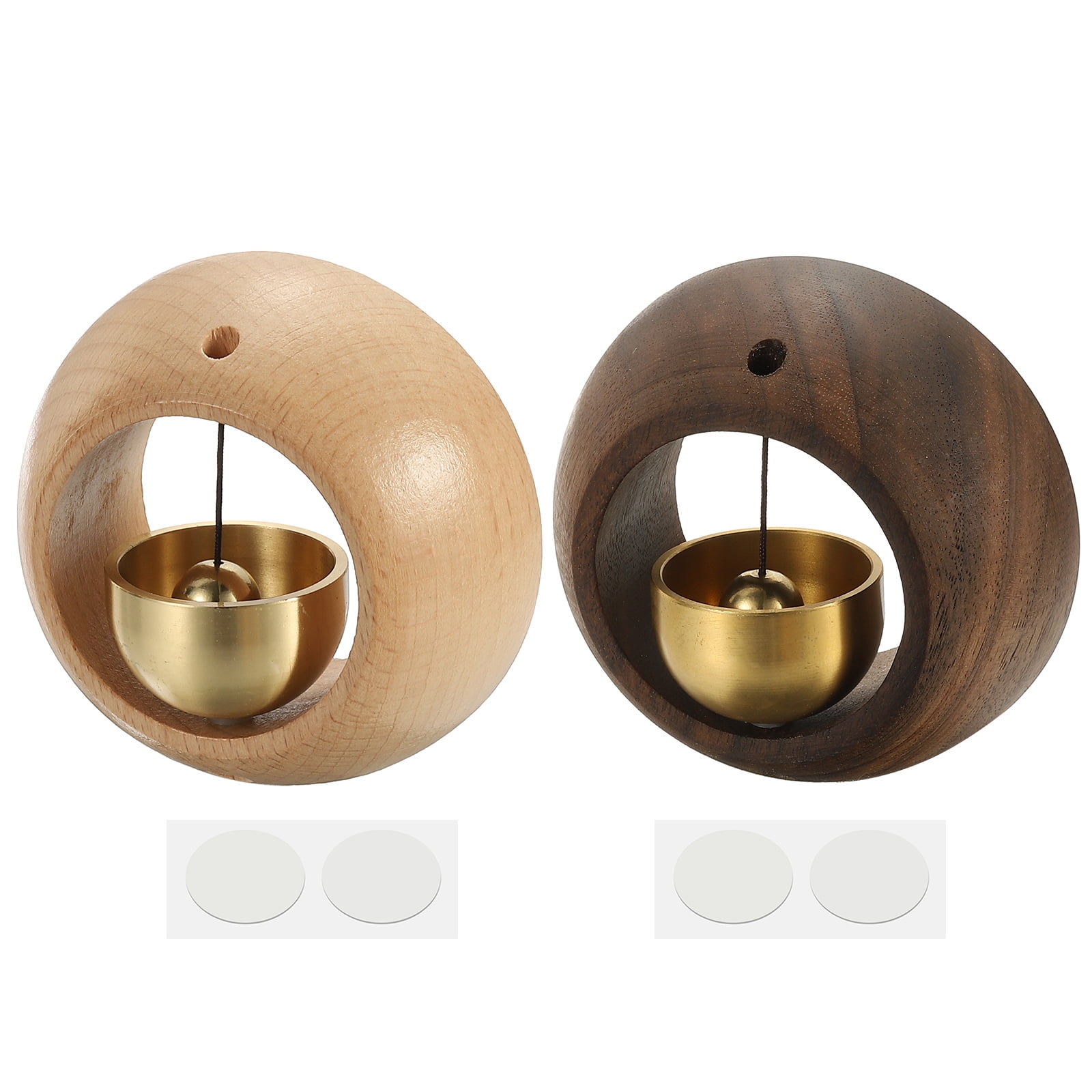 2 Set Shopkeepers Bell, Wood Door Chime Hanging Door Bell Self-adhesive ...