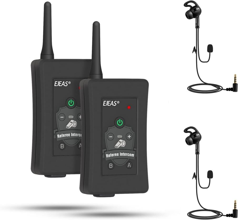 2PC EJEAS FBIM Professional Soccer Referee Bluetooth Intercom Headset ...