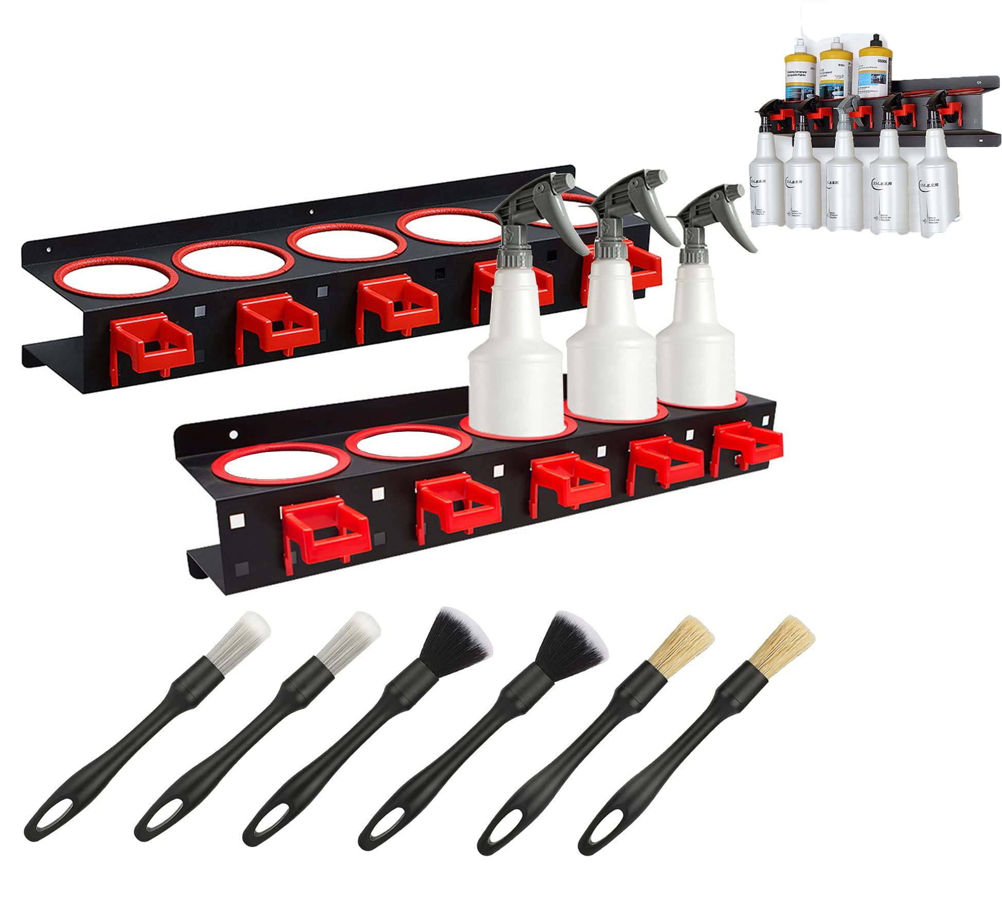 2 Set Spray Bottle Storage Rack,Wall Mount Spray Holder Garage Bottle ...