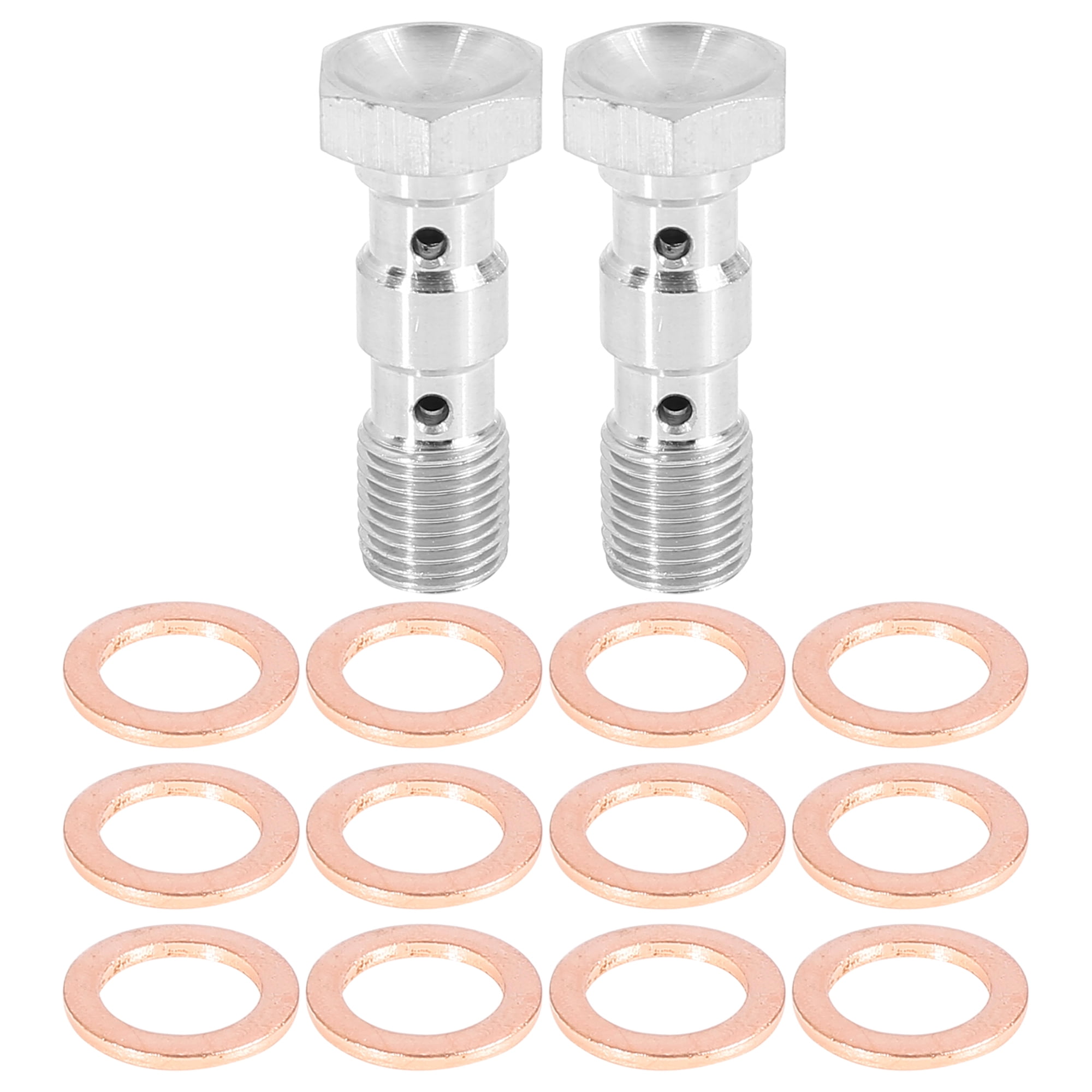 2 Set Stainless Steel M10x1.0 Metric Thread Double Banjo Bolt Brake ...