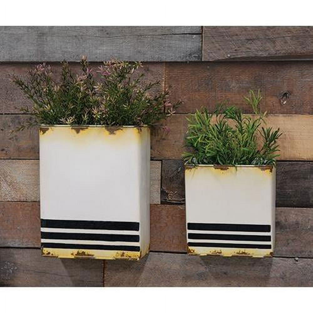 2/Set Striped Distressed Metal Wall Pockets - Walmart.com
