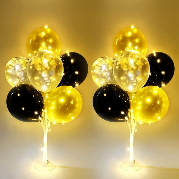 2 Set Table Balloon Stand Kit with Lights, Light Up Balloon Holder ...