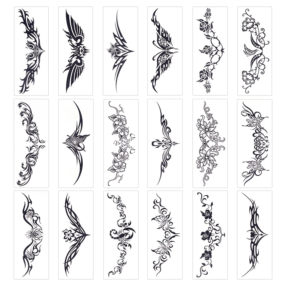 2 Set Temporary Tattoos Stickers Body Art Paper Stickers Mixed Shapes 6 ...