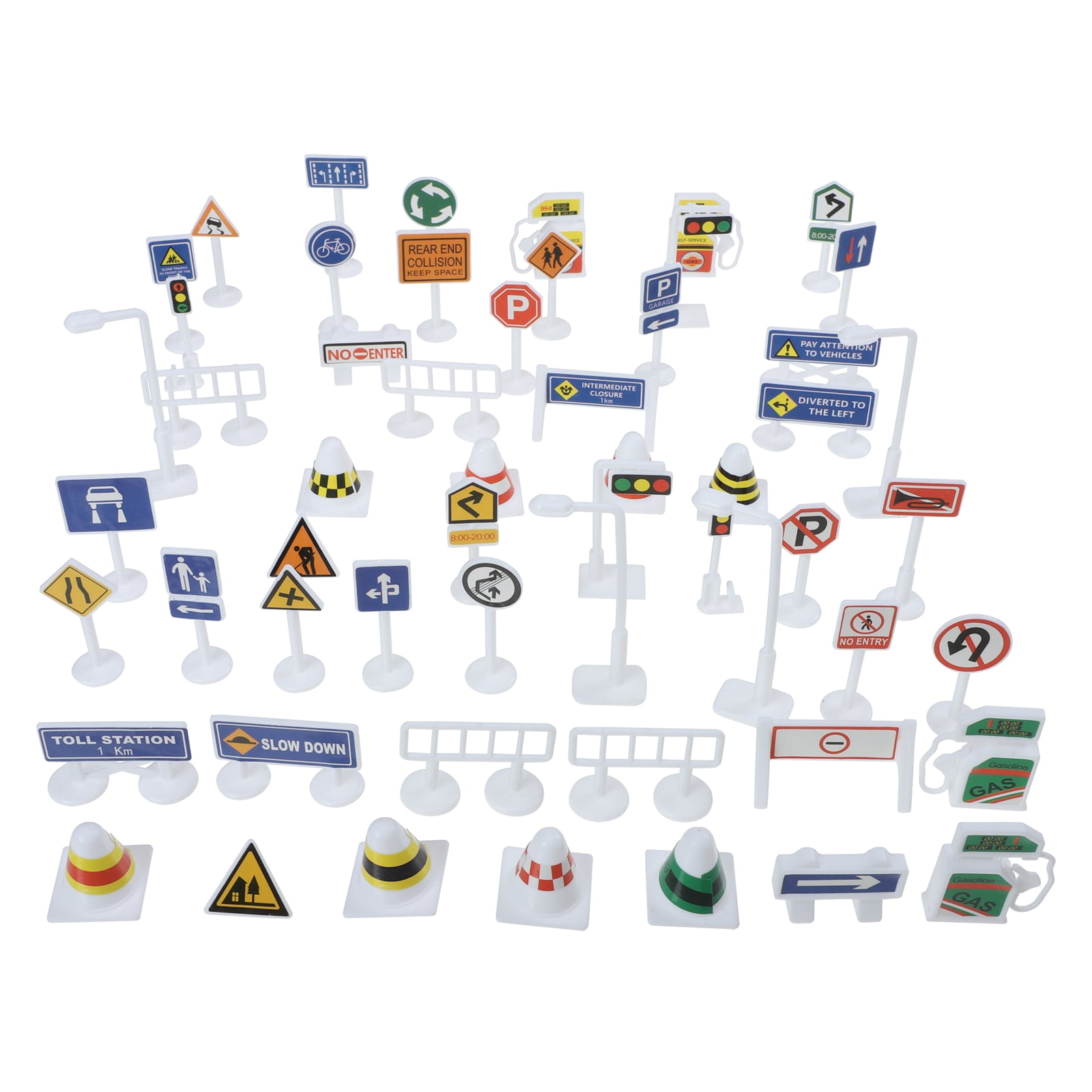 2 Set Traffic Signs Model Mini Road Signs Traffic Light Toy Play ...