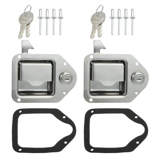 2 Set Truck Tool Box Latch Stainless Steel Toolbox Paddle Lock Handle ...
