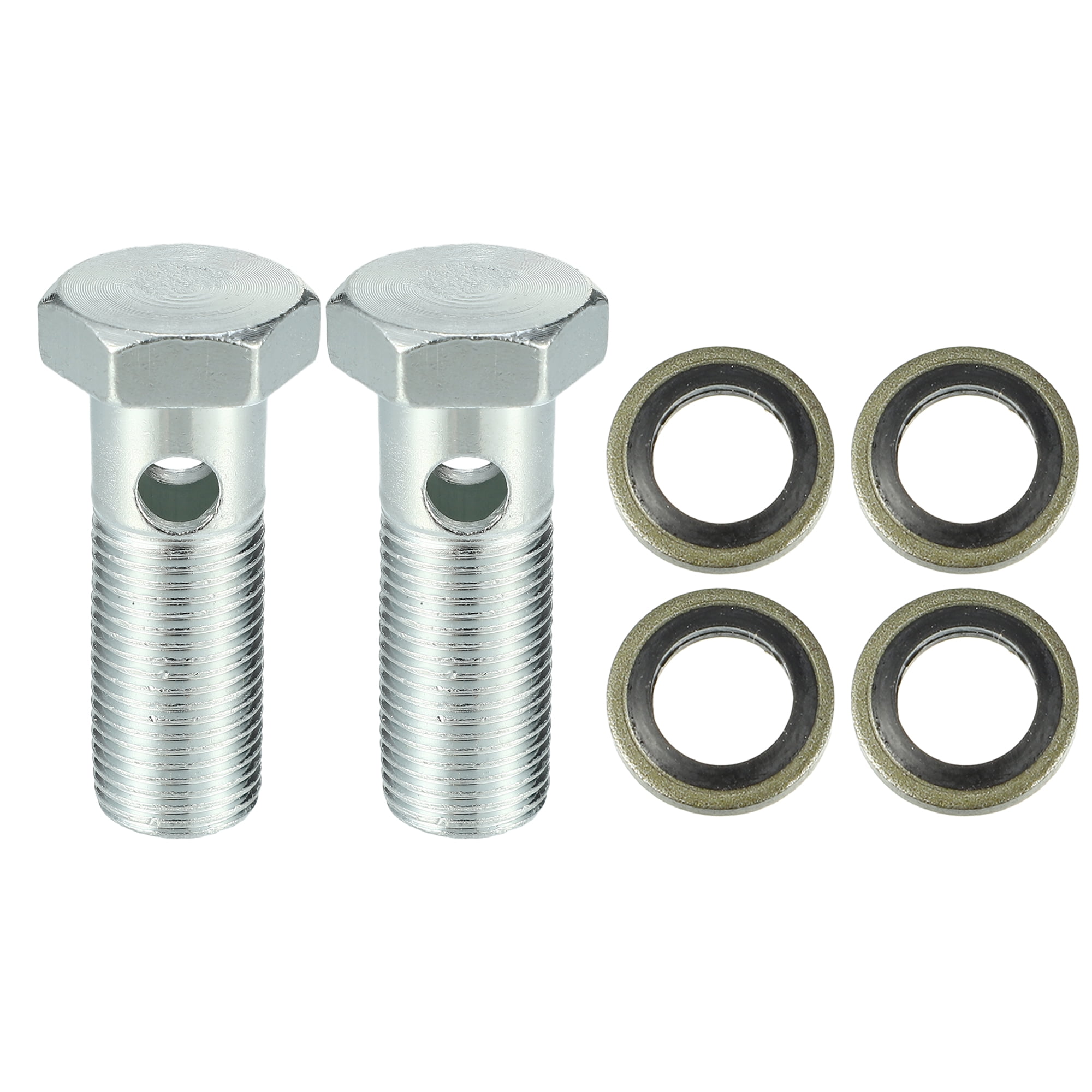 2 Set Universal Auto Banjo Bolt Brake Line Fitting Adapter Kit M16 x 1. ...