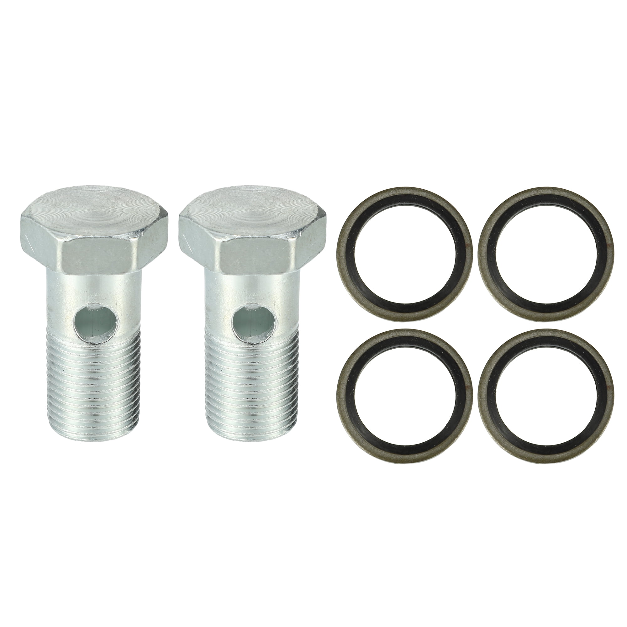 2 Set Universal Auto Banjo Bolt Brake Line Fitting Adapter Kit M18 x 1. ...