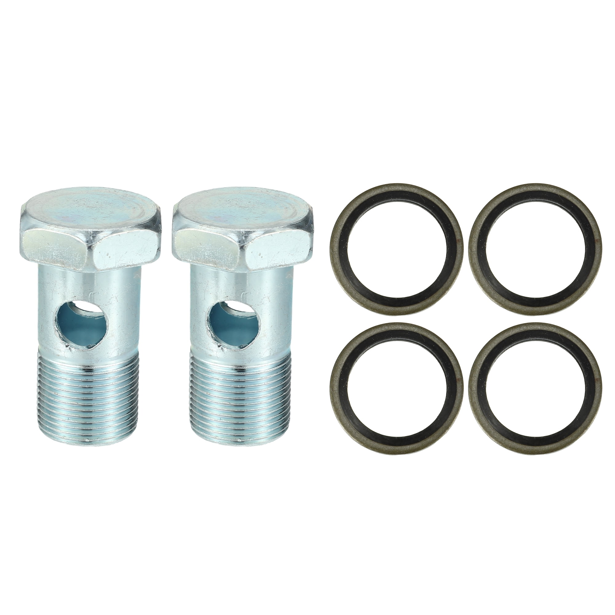 2 Set Universal Auto Banjo Bolt Brake Line Fitting Adapter Kit M24 x 1. ...