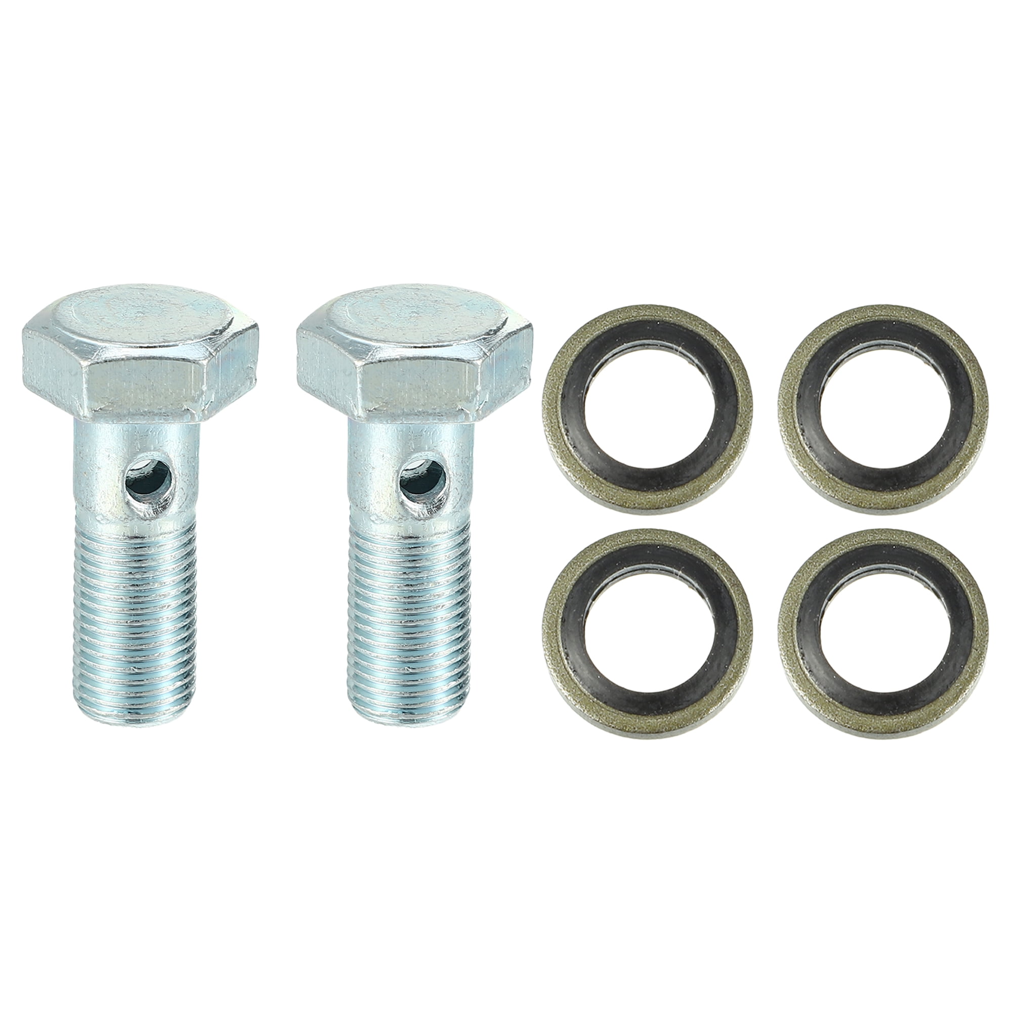 2 Set Universal Car Banjo Bolt Brake Line Fitting Adapter Kit M10 x 1.0 ...