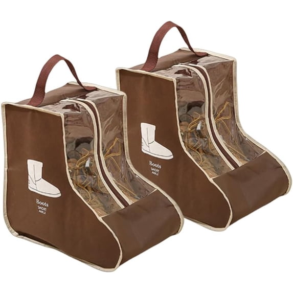 2 Set Waterproof Boot Storage Bags with Zipper, Clear Tall and Short ...