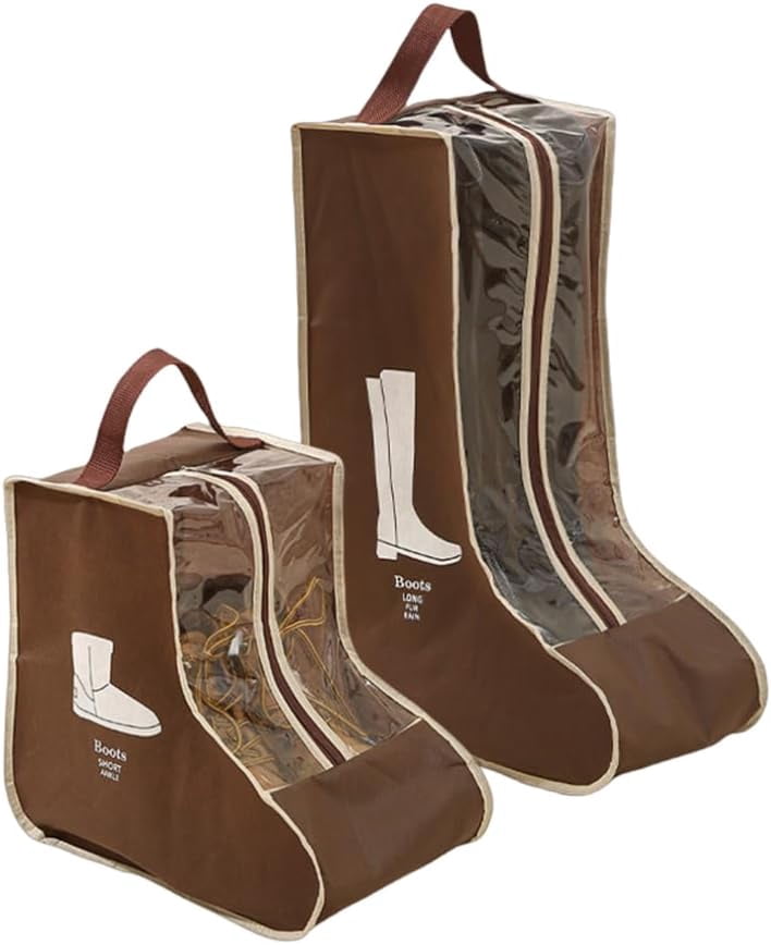 2 Set Waterproof Boot Storage Bags with Zipper, Clear Tall and Short ...