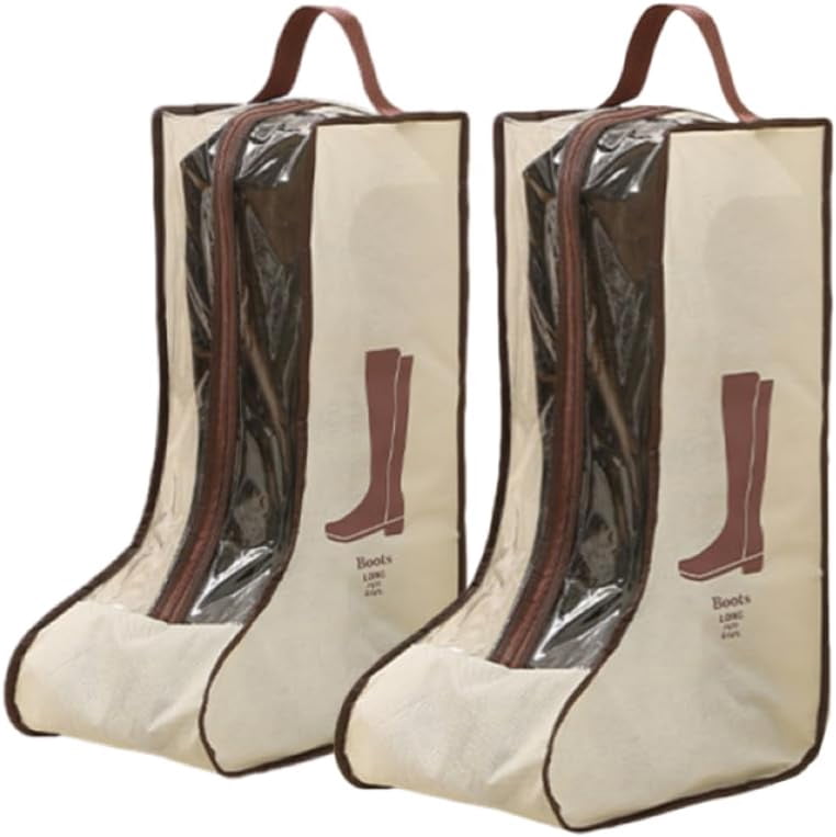 2 Set Waterproof Boot Storage Bags with Zipper, Clear Tall and Short ...