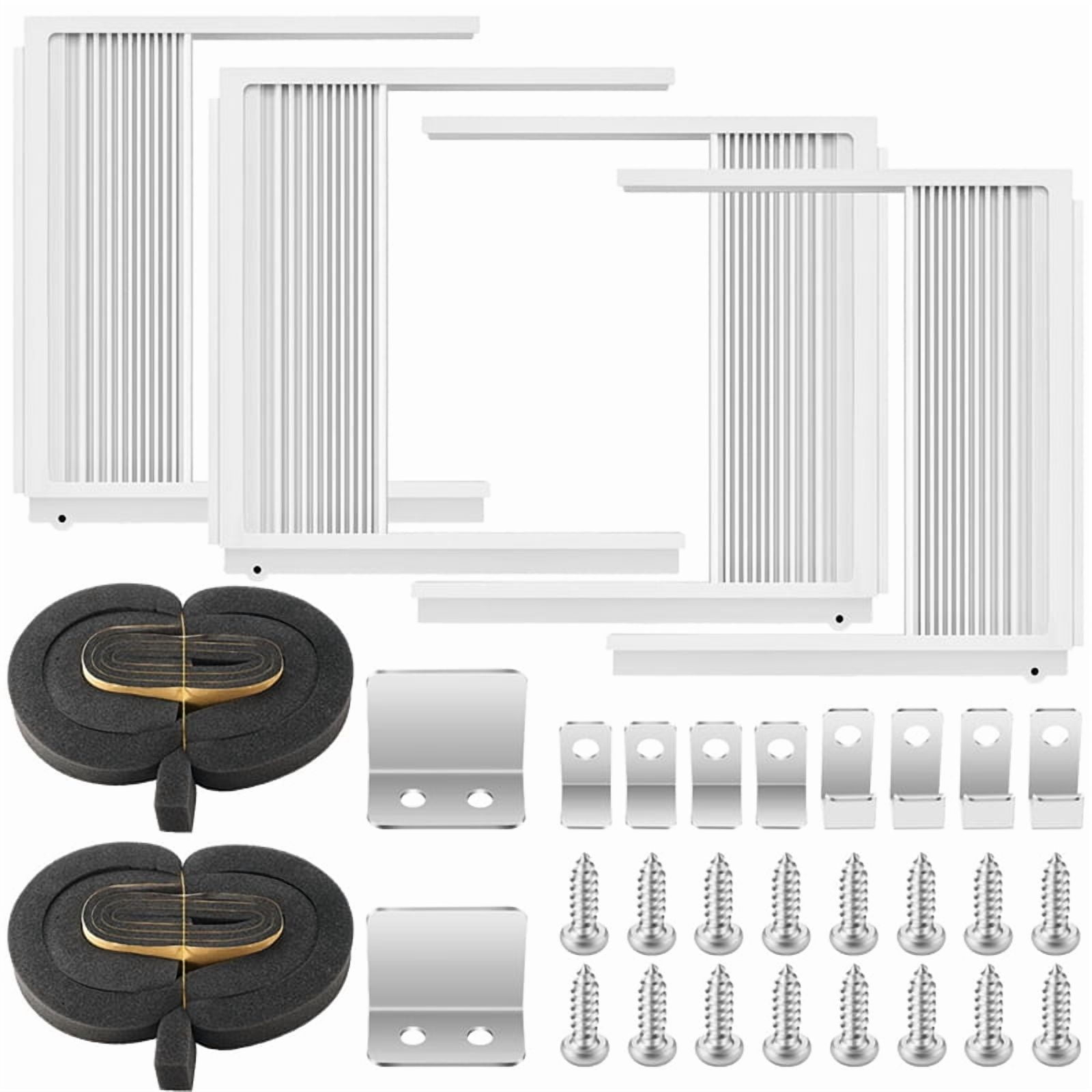 2 Set Window Air Conditioner Side Panels with Frame Adjustable Window ...