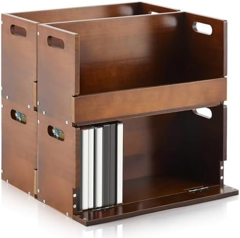 2 Set Wooden DVD Storage Box DVD Storage Shelf Holder Solid Wood ...