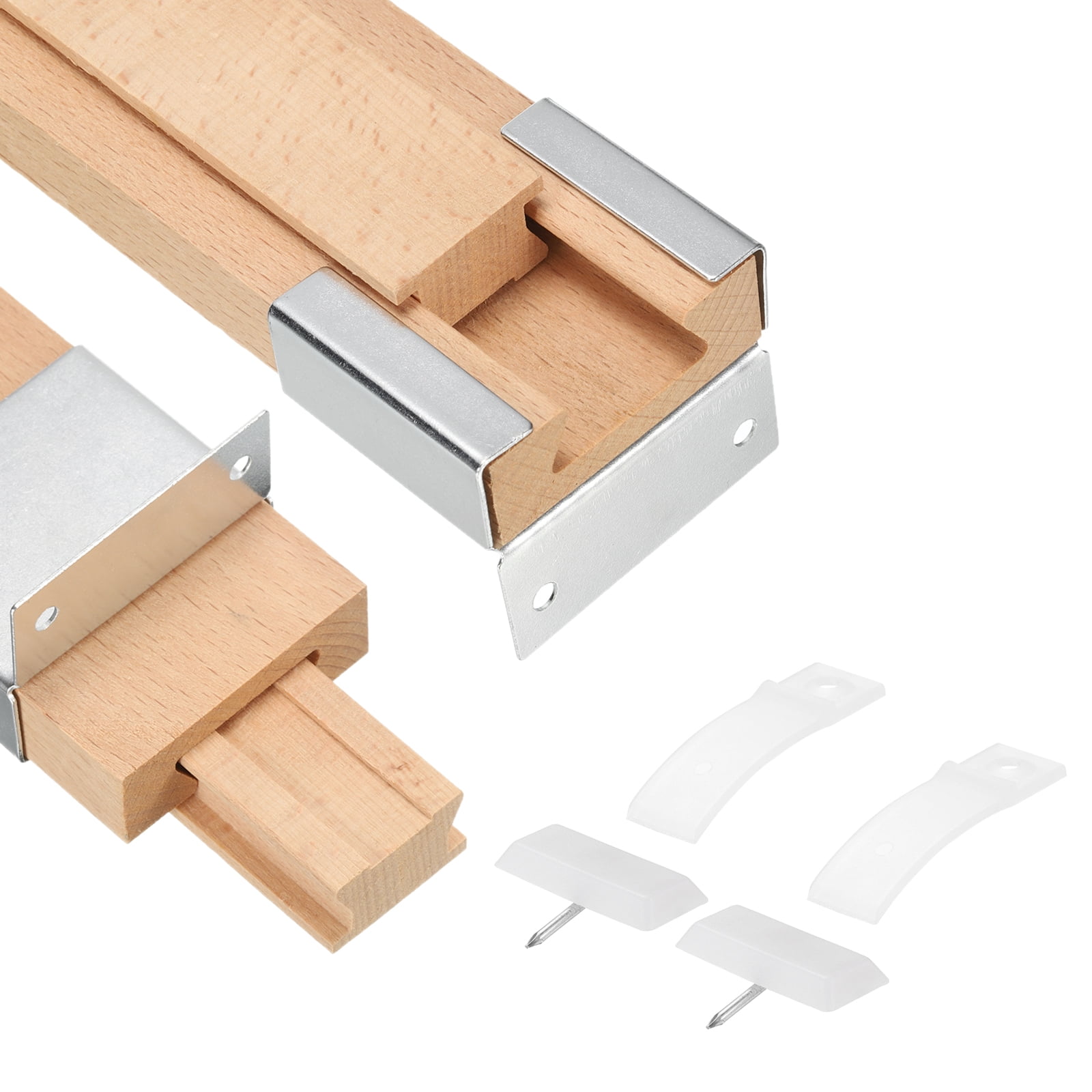 2 Set Wooden Drawer Slides, 11-7/8" (30 CM) with Metal Plastic Slide ...
