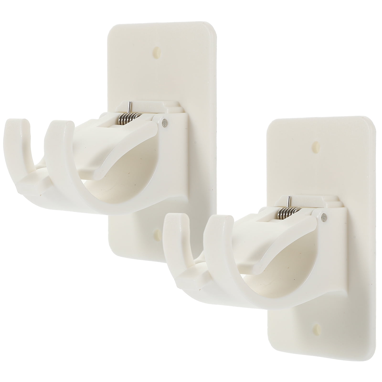 2 Set of Curtain Rod Brackets Self Adhesive Curtain Rod Holder Hooks No ...