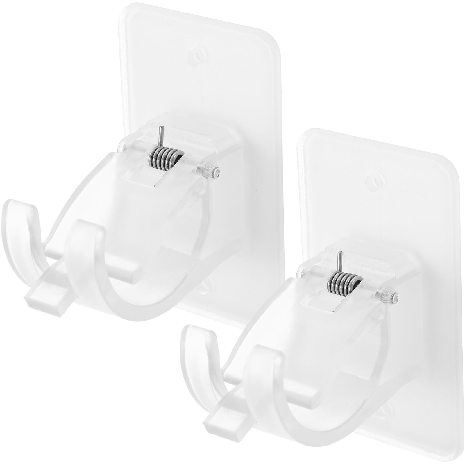 2 Set of Curtain Rod Brackets Self Adhesive Curtain Rod Holder Hooks No ...