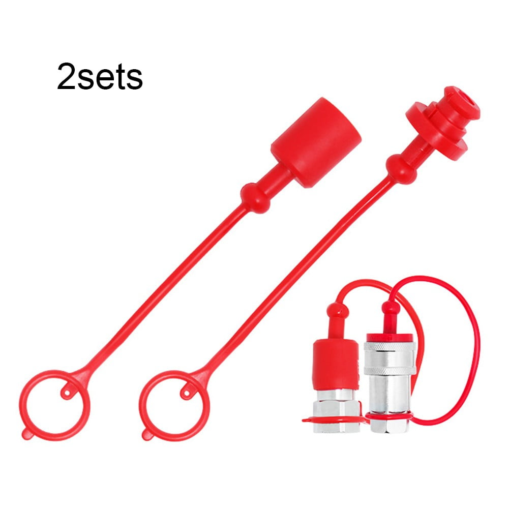 2 Set of Hydraulic Quick Connect Quick Connect Coupler Cap with Dust ...