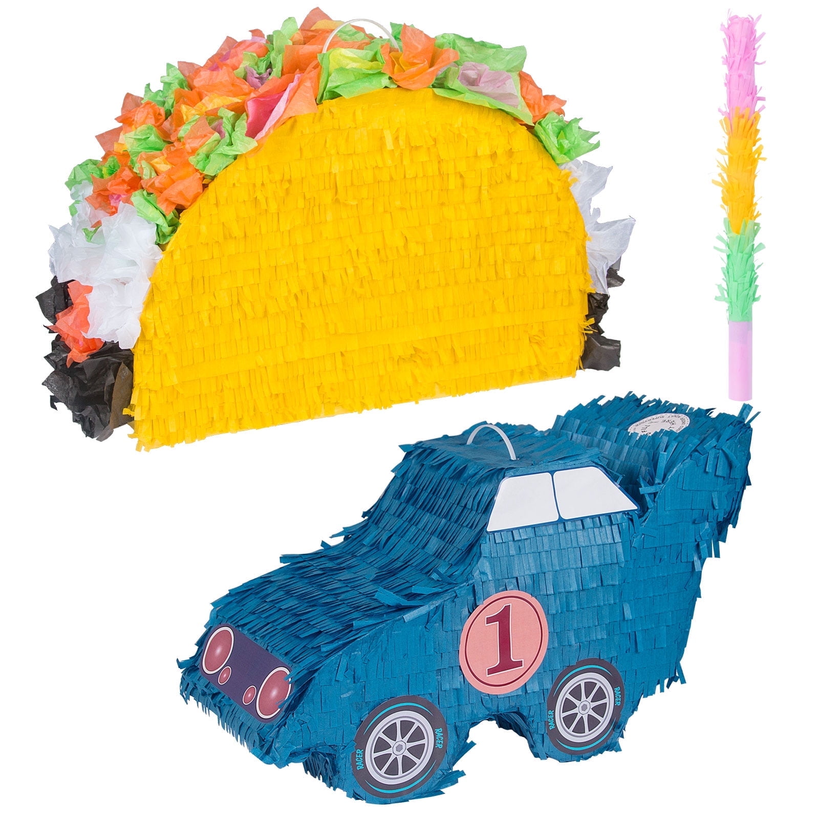 2 Set of Piñata(Car+Taco) - Party Supplies Piñata Bundle for Boys Kids ...