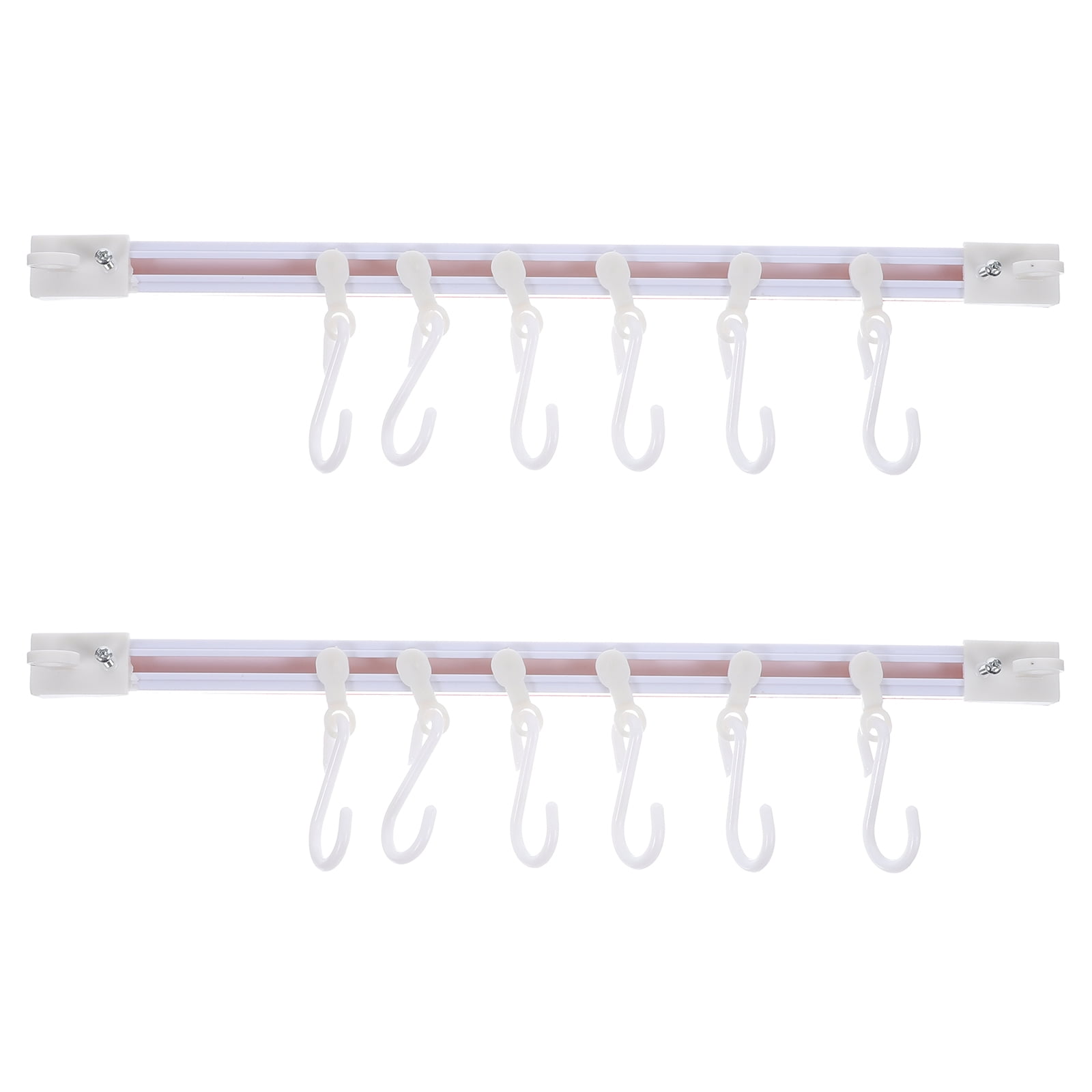 2 Set of Space Saving Sliding Hooks Kitchen Wall Rack with Hooks ...
