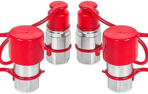 2 Sets 1/2" NPT Flat Face Hydraulic Quick Connect Coupler/Coupling Set ...