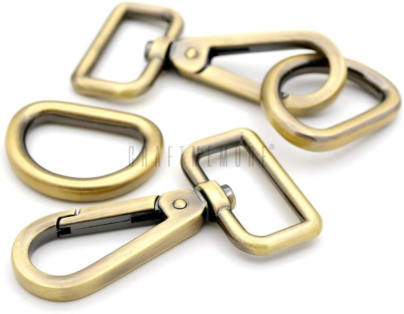 2 Sets 1.5" Swivel Push Gate Snap Hooks Lobster Claw Clasp with 1 inch ...