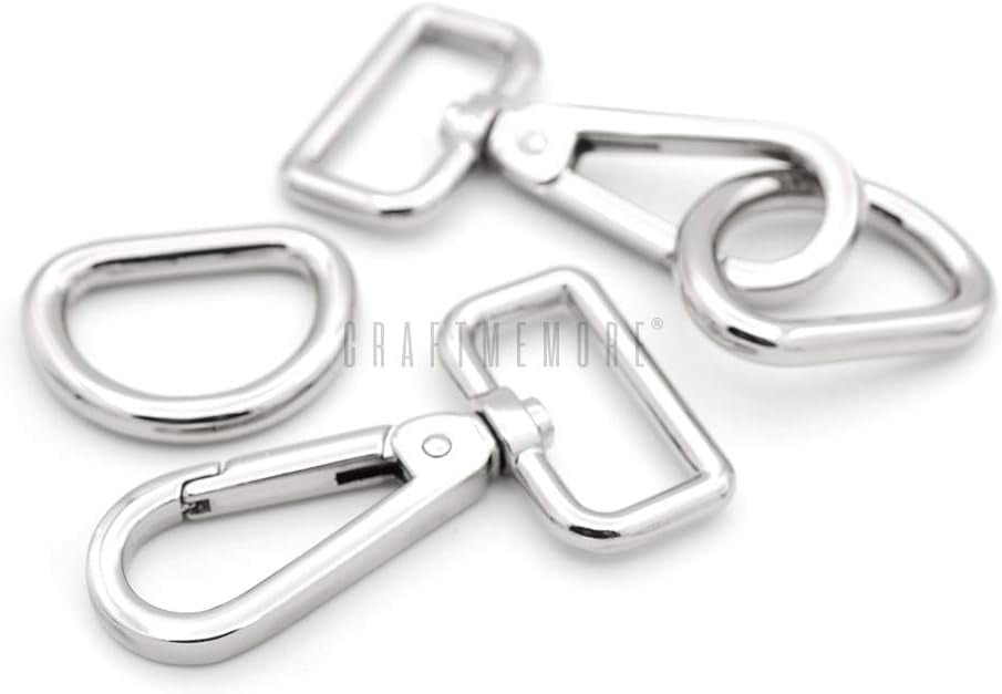 2 Sets 1.5" Swivel Push Gate Snap Hooks Lobster Claw Clasp with 1 inch ...