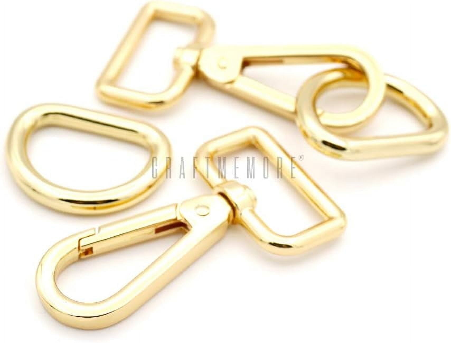 2 Sets 1" Swivel Push Gate Snap Hooks Lobster Claw Clasp with 1 inch D ...