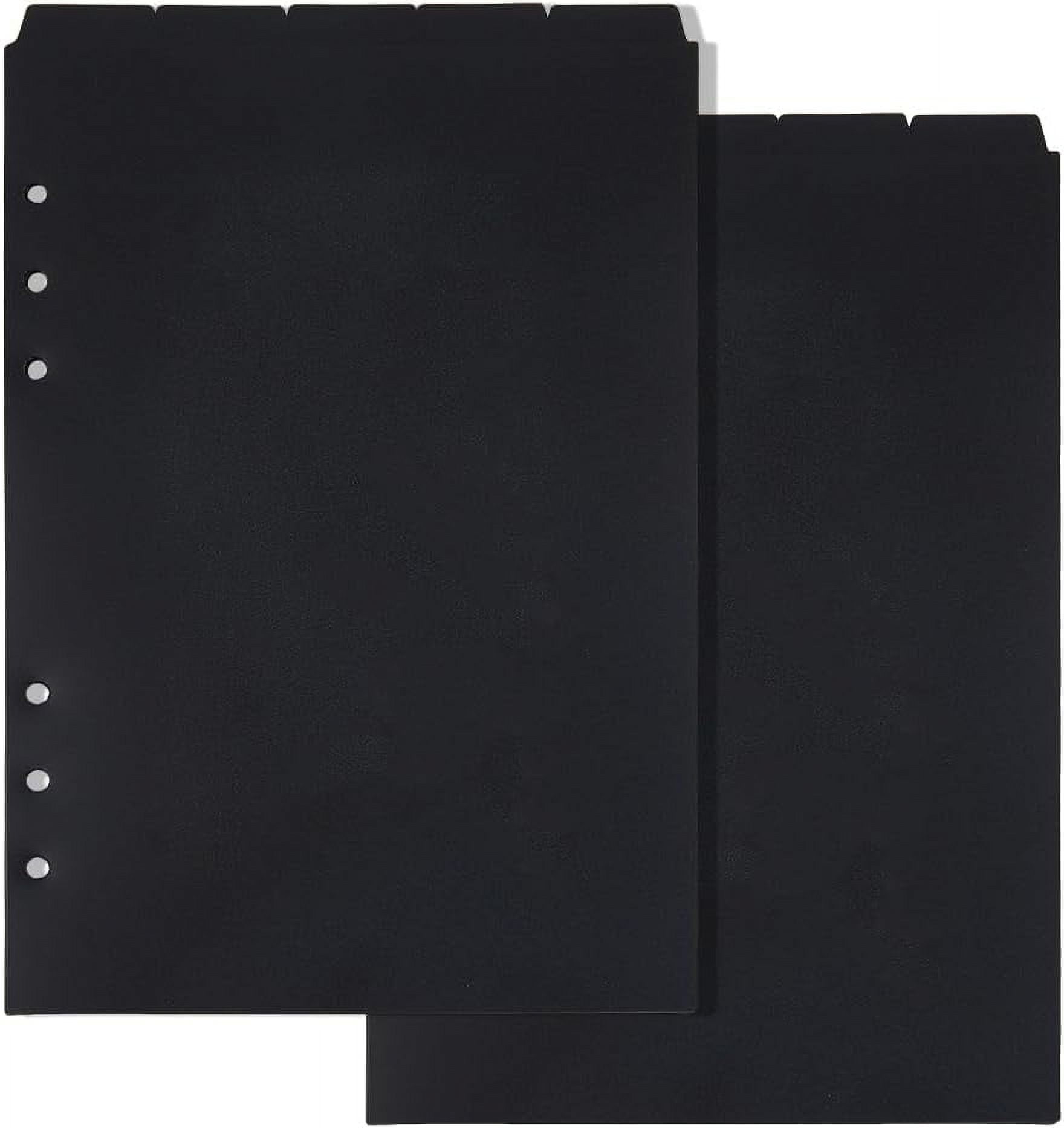 2 Sets 10 Sheets A5 Index Binder Dividers Black Plastic 6 Ring Binder ...