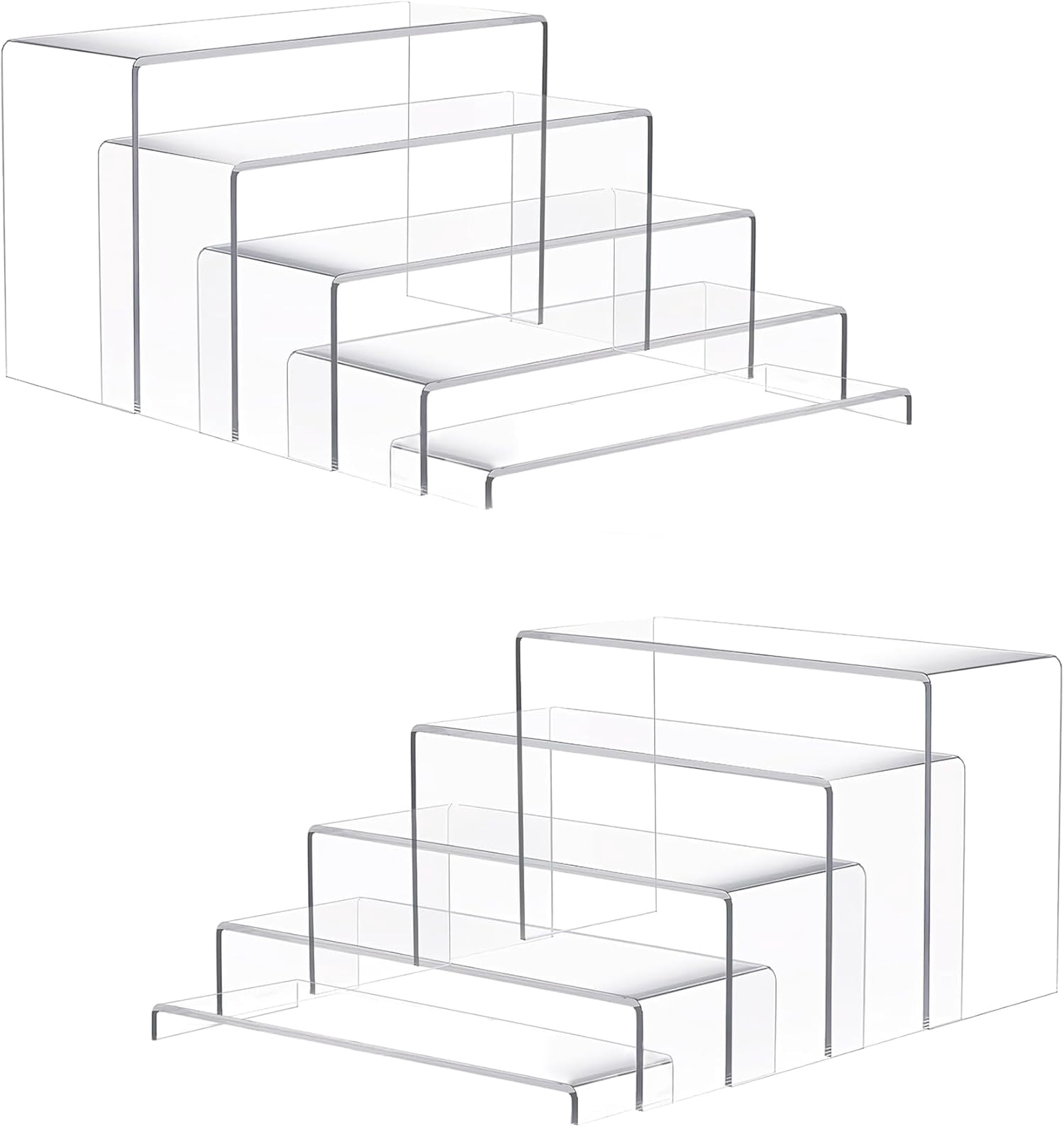 2 Sets 10 count Clear Display Risers, Rectangular (7"-8"-9" L) Risers ...