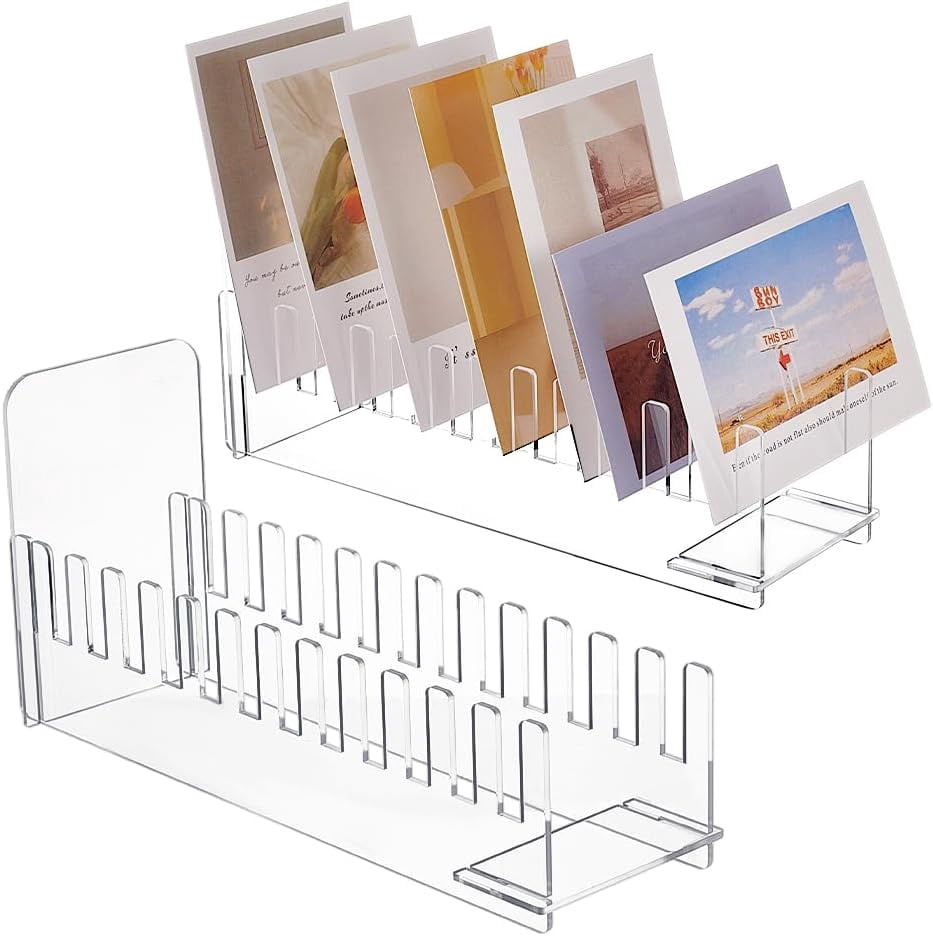 2 Sets 12 Grids Acrylic Card Display Riser Stands for Greeting Card ...
