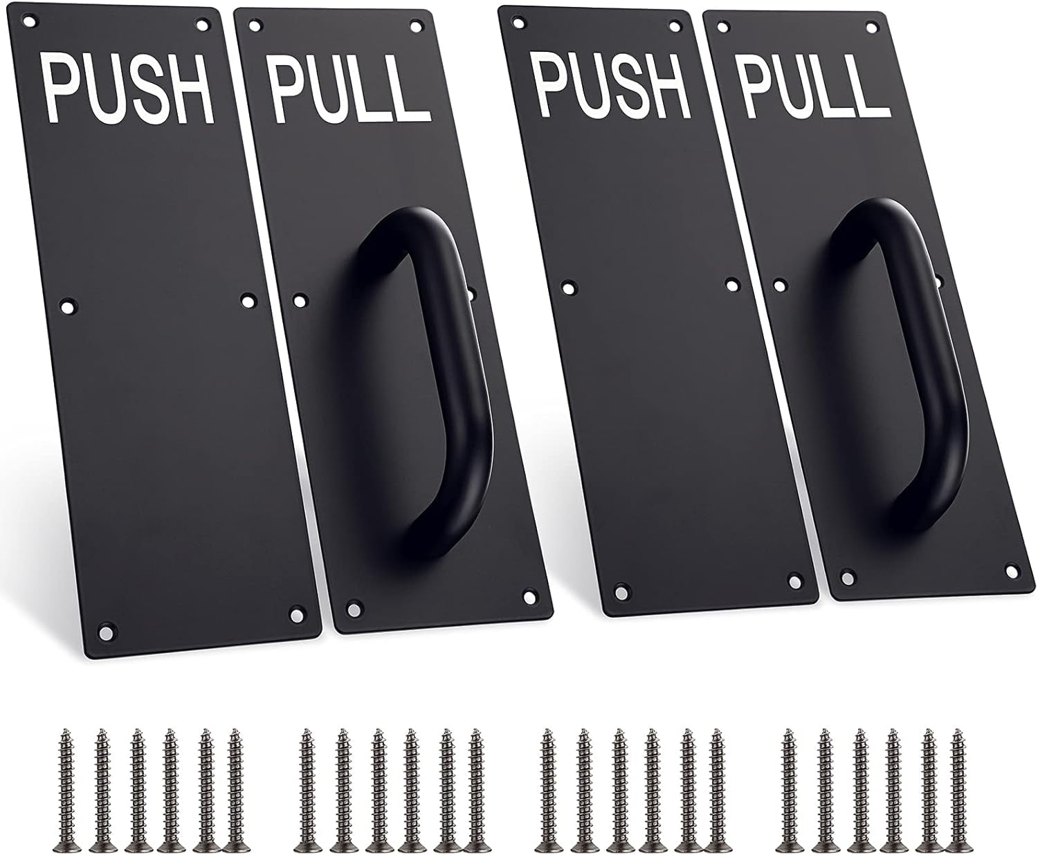 2 Sets 12 Inch Stainless Steel Door Handles - Sturdy Door Pull Push ...