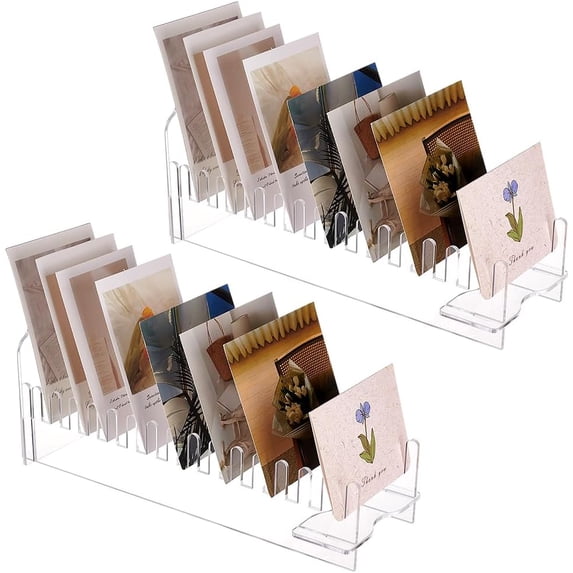 2 Sets 15 Tier Acrylic Display Stand Clear Greeting Card Display ...