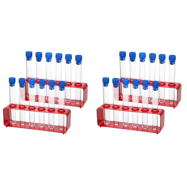 2 Sets 15 X 100mm Test Tubes with Rack Clear Plastic Test Tubes with ...