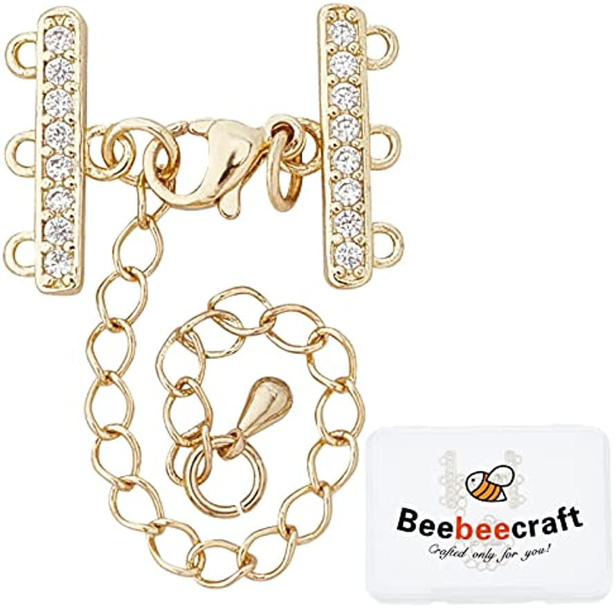 2 Sets 18K Gold Plated Multi Strand Clasps with Lobster Clasps ...