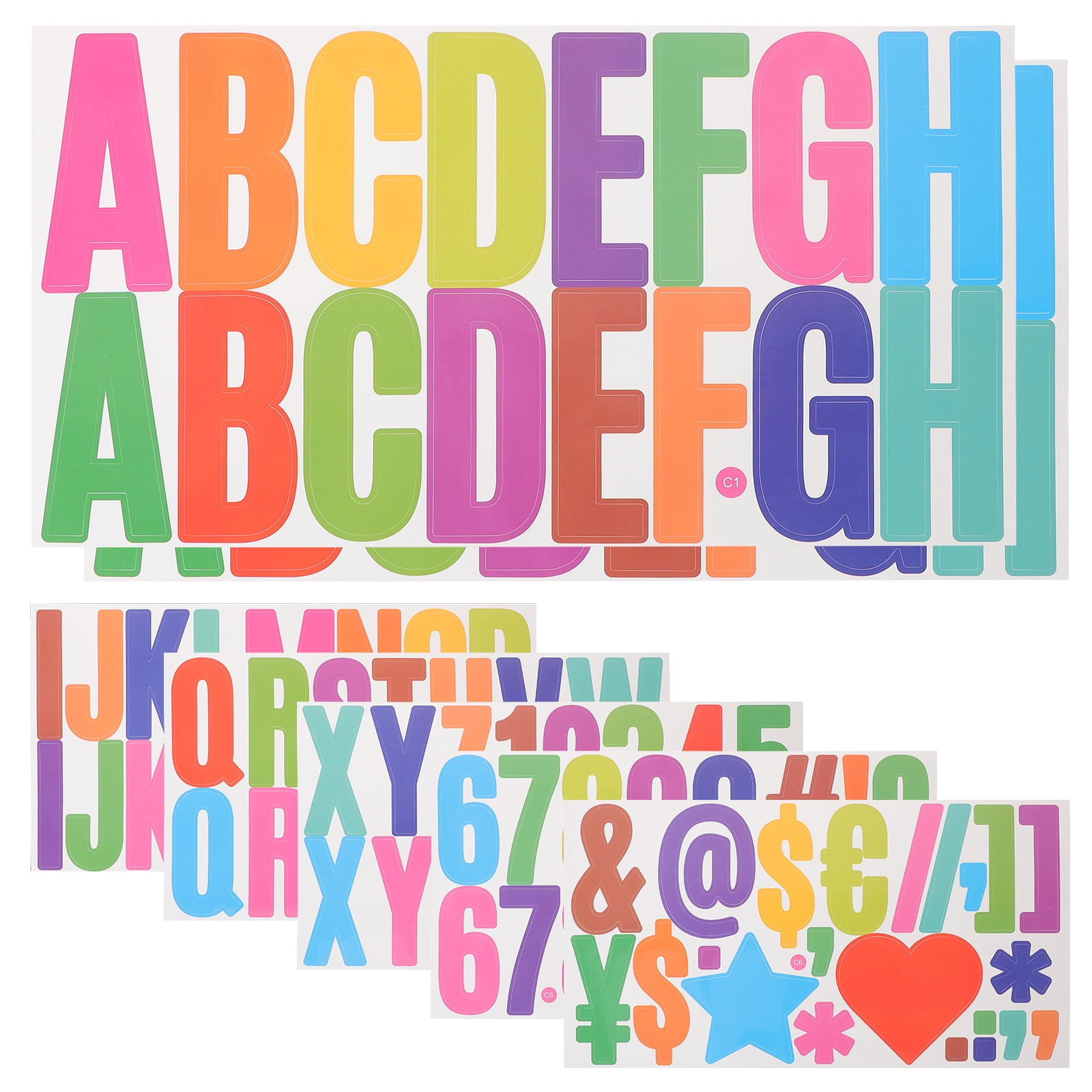 2 Sets 2.5 Inch Letter Stickers Waterproof Self Adhesive Decal Bulletin ...
