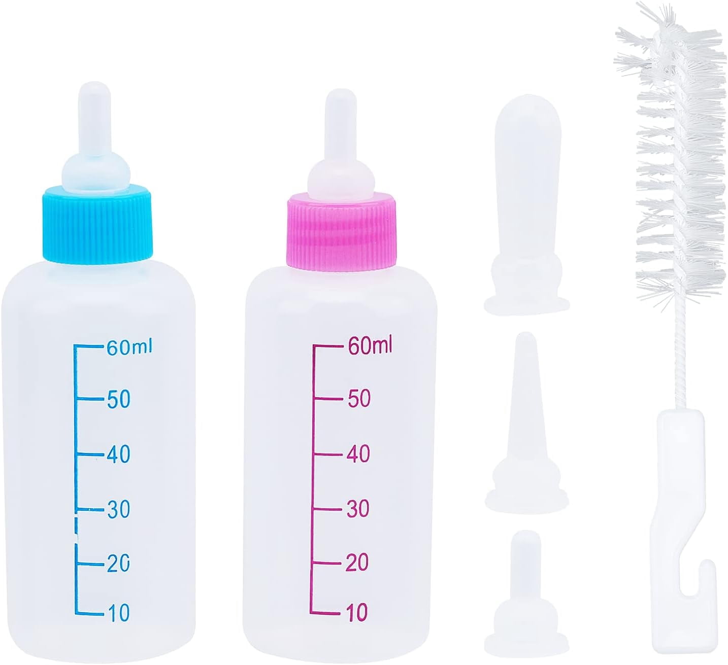 2 Sets 2 Colors Plastic and Rubber Feeding Pet Supplies Kits Kitten ...