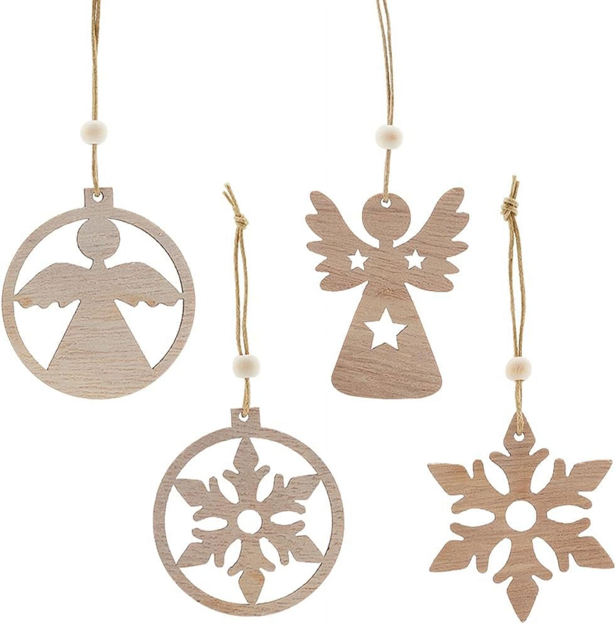 2 Sets 2 Style Christmas Theme Wood Pendants Decoration for Christmas ...