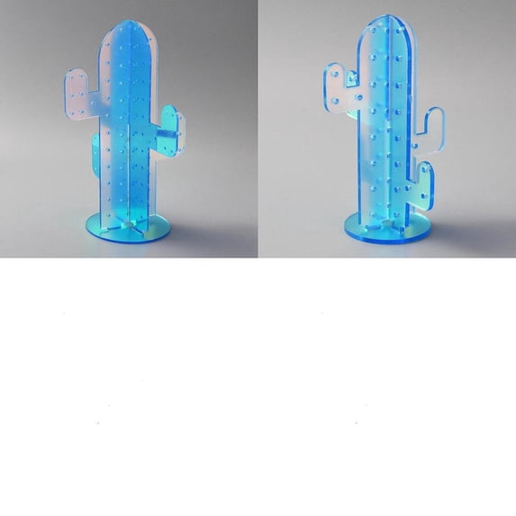 2 Sets 2 Styles Cactus Acrylic Earring Display Stands Jewelry Organizer ...