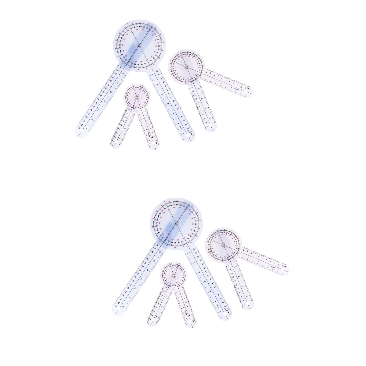 2 Sets 3 Pcs Goniometers 360 Degree Plastic Rulers for Ulna and Finger ...