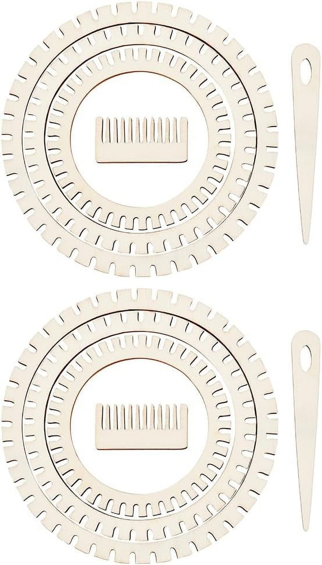 2 Sets 3 Size Wooden Weaving Looms Kit Wooden Mini Weaving Looms Round ...