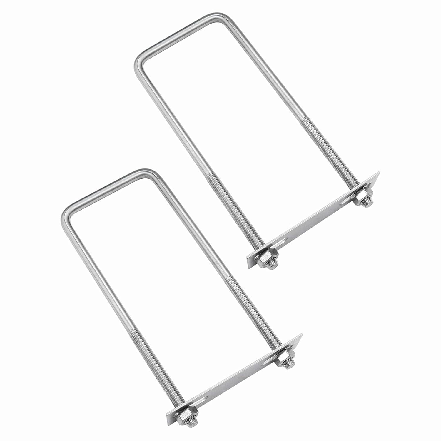 2 Sets 304 Stainless Steel Square U-Bolts,Stainless M8 with Nuts, Frame ...