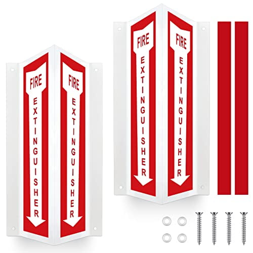 2 Sets 3D Fire Extinguisher Sign Arrow Down Fire Projection Wall Sign ...