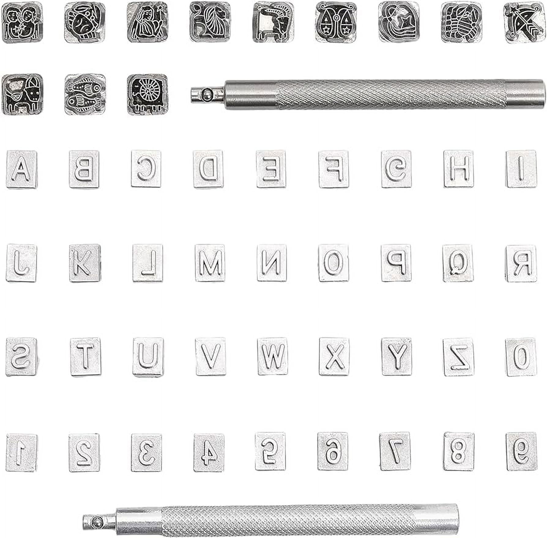 2 Sets 48 Pcs Leather Stamping Tools 10 Number 26 Alphabet 12 ...